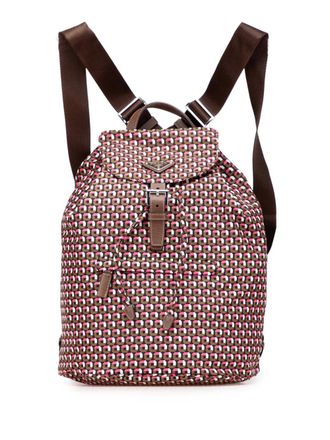 Prada 2013-2025 Tessuto Stampato Rucksack - Rosa