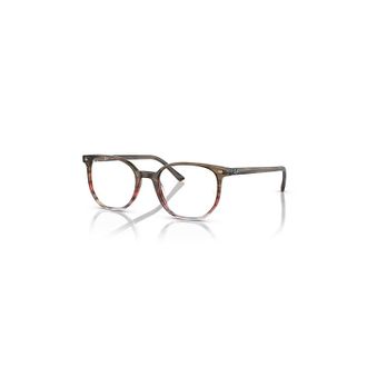 Ray-Ban Elliot Optics Braun Gestreift & Rot Fassung Klar Glas Polarisiert 48-19