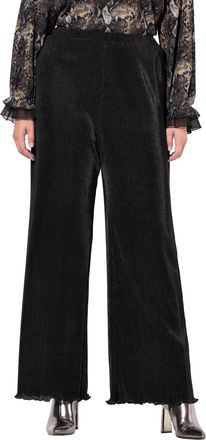 Miamoda Damen gro&szlig;e Gr&ouml;&szlig;en &Uuml;bergr&ouml;&szlig;en Plus Size Hose, Plissee, weites Bein schwarz 56 836770115-56