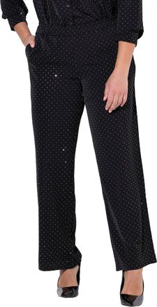 Miamoda Damen gro&szlig;e Gr&ouml;&szlig;en &Uuml;bergr&ouml;&szlig;en Plus Size Schlupfhose, weites Bein, Glitzersteinchen schwarz 52 840101100-52