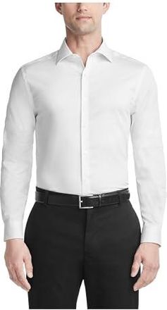 Van Heusen Ultra Infroissable Chemise, Blanc, 41 cm-42 cm Cou 86 cm-89 cm Manche Homme