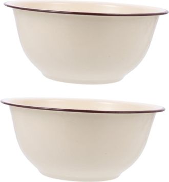 Pretyzoom 2St emaille sch&uuml;ssel suppensch&uuml;ssel Retro Sch&uuml;ssel Geschirrsch&uuml;ssel Retro-Emaille-Schale Vintage R&uuml;hrsch&uuml;sseln Pasta Obstschale Emailgeschirr f&uuml;r die 
