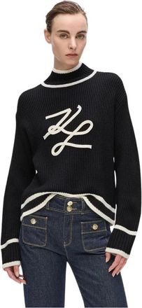 Karl Lagerfeld Damen, Strickwaren, Schwarzk, SGr&ouml;&szlig;e