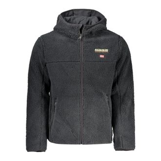 Napapijri Homme, Sport, Noir, Taille: M Veste &agrave; Capuche Sportive Noire Brod&eacute;e Zip