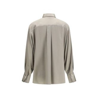 Brunello Cucinelli Womens Bicolor Silk Shirt
