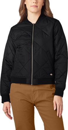 Dickies Damen, Dickies Gesteppte Bomberjacke, Schwarz, XL
