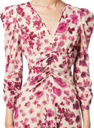 Isabel Marant Robe longue Albini en soie stretch imprim&eacute;e