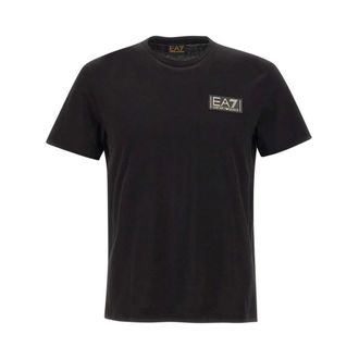 Emporio Armani Emporio Armani Ea7, Homme, Tops, Noir, Taille: XL T-shirt en coton avec logo 3D