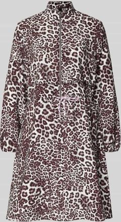Marc Cain Relaxed Fit Kleid aus Viskose-Mix mit Allover-Animal-Print