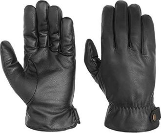 Stetson Gants en Cuir Conductive Homme - avec doigts pour doublure automne-hiver Hiver - 8 1/2 HS noir