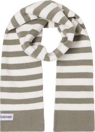 Elbsand Damen Strickschal gestreifter Damenschal ESNoelle 10023 00 Pale Fern + Cloud White (0101)
