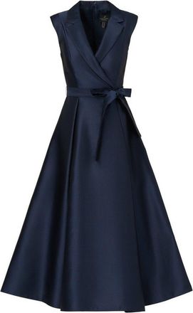 Adrianna Papell Abendkleid Petite Lapel Mikado Ankle Dress Elegantes Kn&ouml;chellang-Kleid aus Mikado