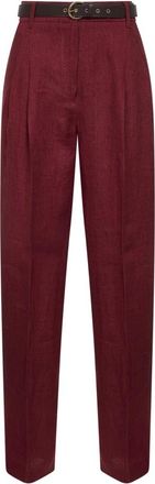 Max Mara Femme, Pantalons, Rouge, Taille: 38 FR Pantalon Coupe Large Sumero