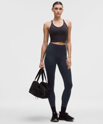 lululemon Legging dentra&icirc;nement Get Low taille haute pour Femmes - 64 cm - Noir/Bleu - Taille 10