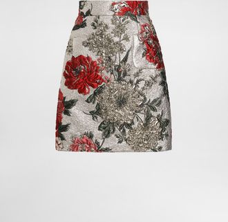 Dolce & Gabbana Floral Jacquard Mini Skirt - Frau R&ouml;cke Mehrfarbig 46
