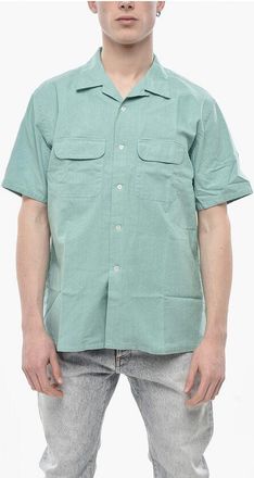Beams Plus Cotton-Linen Short-Sleeve Shirt With Double Chest Pocket size Xl