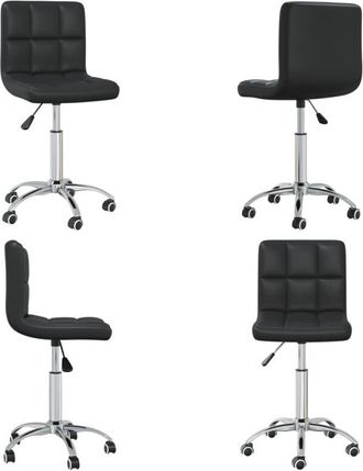 vidaXL Esszimmerstuhl Drehbar Schwarz Kunstleder - Esszimmerstuhl - Drehstuhl - Küchenstuhl - Sitzkomfort - Kunstleder - Home & Living