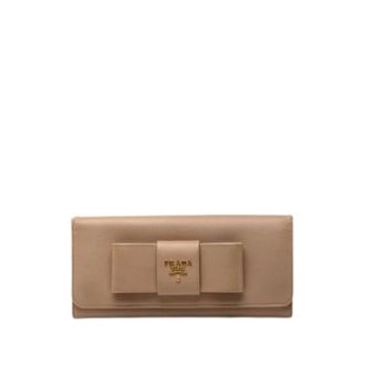 Prada Portefeuille long (bi-pli) Pre-owned - Femme - Pre-owned - Beige - Taille: ONE Size