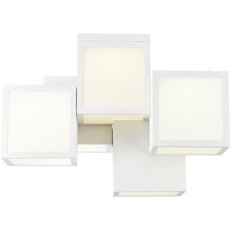 Brilliant lampe, plafonnier led Cubix, 5 lampes blanc, m&eacute;tal / plastique, 1x 40W led int&eacute;gr&eacute;, (4000lm, 3000K), a