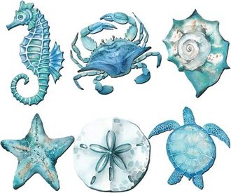 Generic D&eacute;coration murale en bois en forme de poisson sur le th&egrave;me tropical | D&eacute;coration murale rustique vintage pour salon, salle de bain, chambre &agrave; coucher,