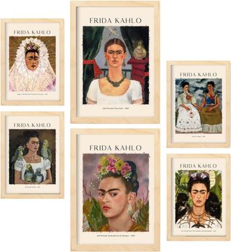 Nacnic Frida Kahlo Posterblatt. Malergalerie. Dekorative Gemälde für Ihr Wohnzimmer, Schlafzimmer, Zuhause. Wandkunstdrucke. Größen A4 und A3 mit leichten Ho