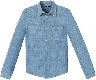 Lee Western Chemise boutonn&eacute;e &agrave; manches longues en coton uni Bleu - Bleu - XX-Large