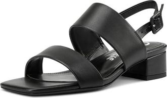 Castamere Femmes Bloc Chunky Bas Talon Heel Ouvert Carré Bout Boucle Sandales Dress Décontracté Party Chaussures 3.5 CM Heels Noir 43 EU