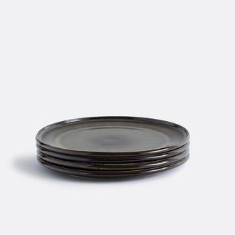 La Redoute Interieurs Lot De 4 Assiettes Plates Grès Émail Réactif Zuka