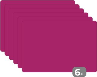 MuchoWow Placemats Platzdeckchen Platzset Tischset 6-teilig Tischdeko Untersetzer 45x30 cm Fuchsia - Neon - Farben