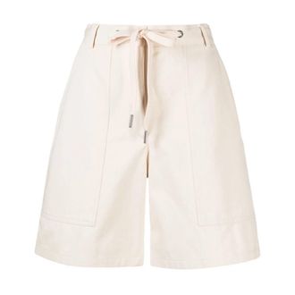 Moncler Wei&szlig;e Baumwoll-Bermuda-Shorts mit Kordelzug - - Shorts - Damen - Wei&szlig; - S