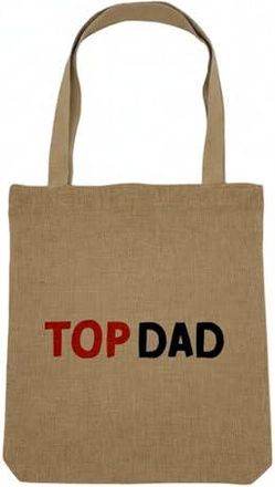 Fabulous Sac Shopping Tote Bag Aspect Lin - Top Dad Papa Amour Homme - Sac de Courses Toile Epaisse 360g Beige Naturel Cabas Port&eacute; Epaule Solide Imprim&eacute; en Fra