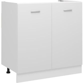 vidaXL Vidaxl - Armoire de plancher d&eacute;vier Blanc 80x46x81,5 cm Bois ing&eacute;nierie