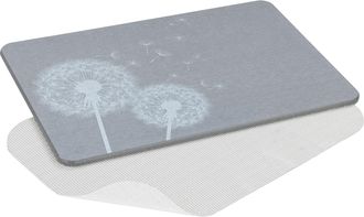 WENKO Badematte Mod. Astera, aus nat&uuml;rlichem Diatomit, rutschfest, wasserabsorbierend und schnelltrocknend, 60 x 1 x 39 cm, Grau