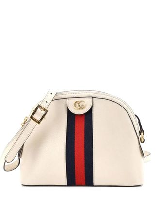 Gucci petit sac &agrave; bandouli&egrave;re Ophidia Dome en cuir - Blanc