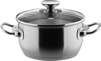 Berndes Injoy Kochtopf mit Glasdeckel - Allherdtauglich & Induktionsgeeignet - Hochglanzpolierter Edelstahl Topf - Nickelfrei - Nudeltopf unbeschichtet