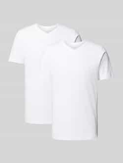 Olymp Level 5 T-Shirt mit geripptem V-Ausschnitt im 2er-Pack