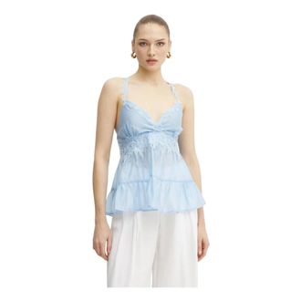 Ermanno Scervino Femme, Tops, Bleu, Taille: 42 FR Blouse sans manches