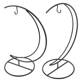 DOITOOL 2 Stück Mondförmige Haken aus Eisen Dekorativer Selbstgemacht Pflanzenhängerständer für Luftpflanzen Terrarienkugeln und Vasen Vielseitiger Tisch und 