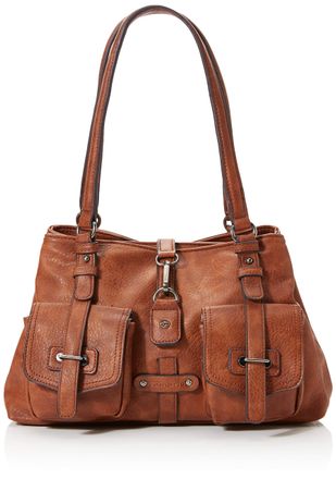 Tamaris Damen Bernadette Schultertasche Braun (Cognac)