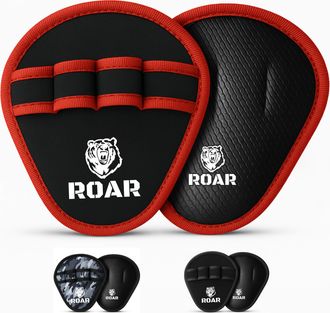 Roar Gym Handschuhe, Gym Bar Pad, Grip Power Pads, Grip Handschuhe für Gym Männer und Frauen Fitness (Rot)