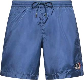 Moncler Homme, Maillots de bain, Bleu, Taille: M Logo Patch Swim Shorts