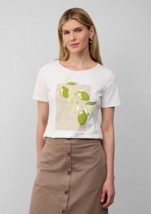 s.Oliver Kurzarmshirt T-Shirt Baumwoll-T-Shirt mit Frontprint