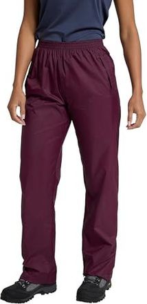 Mountain Warehouse Surpantalon Pakka pour Femmes - Imperméable, Respirant, Sac de Rangement, Ouvertures Scratch aux Chevilles - Voyage, Temps Humide Violet foncé 36