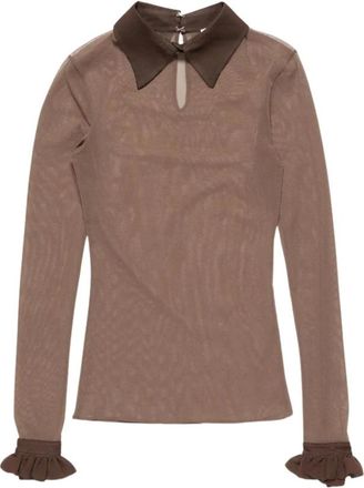 Acne Studios Pull Manches Longues Tricot&eacute; - Femme - Tops - Brun - Taille: 40 FR
