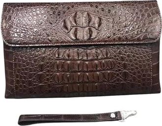Generic Pochette homme style business en cuir dalligator v&eacute;ritable, pochette en cuir de crocodile v&eacute;ritable, grand format