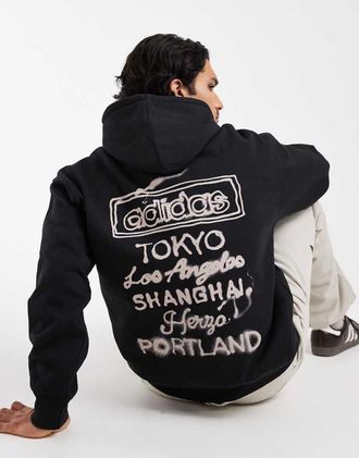 adidas Originals Powder Tongue - Sweat &agrave; capuche - Noir