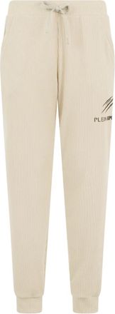 Plein Sport Femme, Pantalons, Beige, Taille: 36 FR Ribbed Joggers Scratch