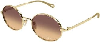 Chlo&eacute; Femme, Accessoires, Jaune, Taille: 55 MM Oval Lunettes de soleil