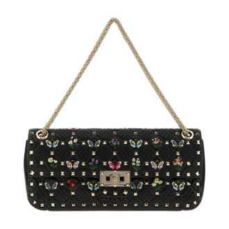 Valentino Garavani Kleine Schultertasche | Rock - - Bags - Damen - Schwarzk - ONE SIZE