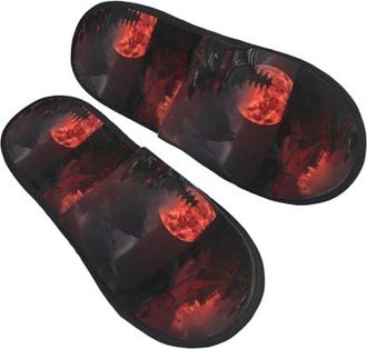 Generic Lune De Sang Du Shogun Homme Femme Chaussons Peluche Chaussures De Maison Doux Slippers Pour Maison Int&eacute;rieur Ext&eacute;rieur L